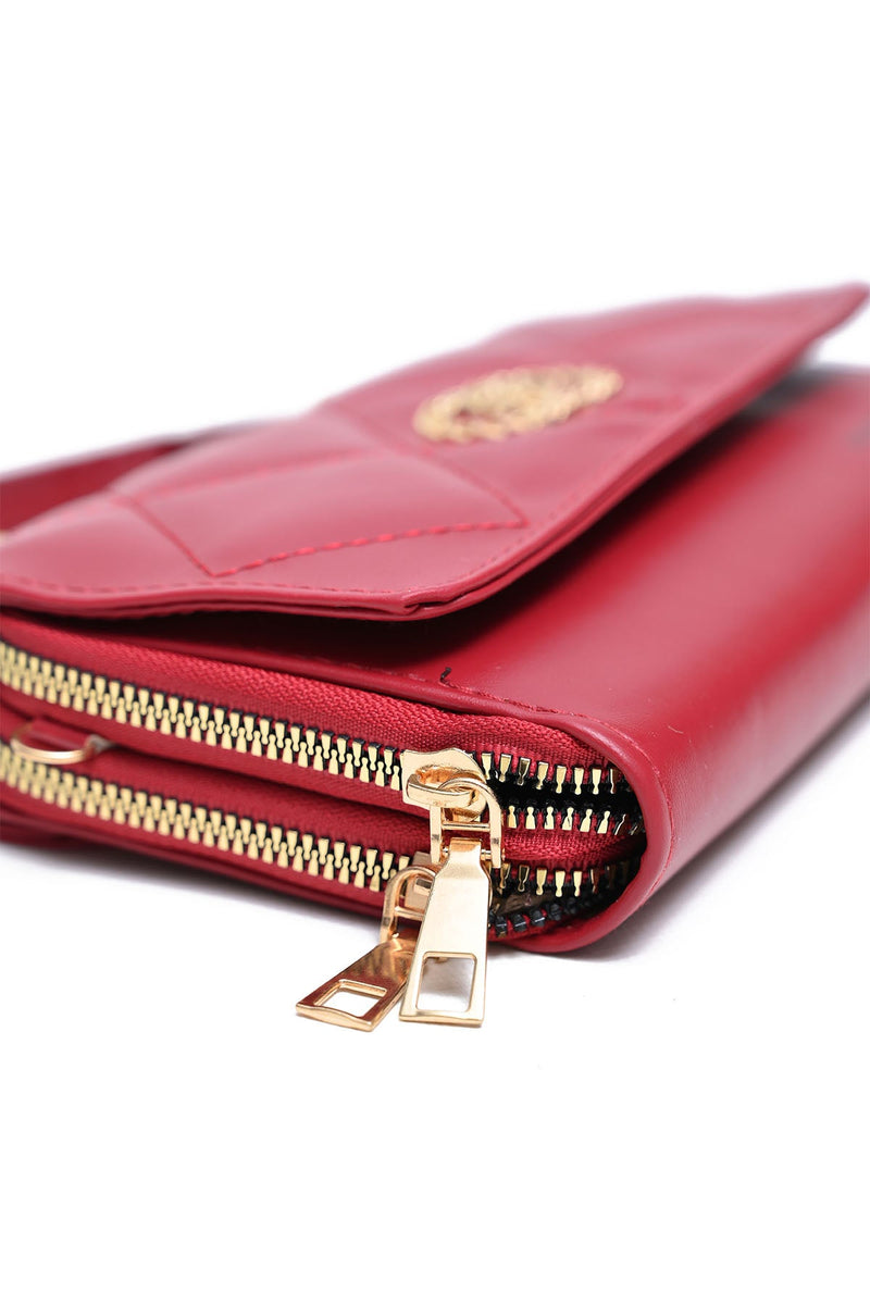 B8140-MEHROON DOUBLE ZIP WALLET – wearstudio.pk